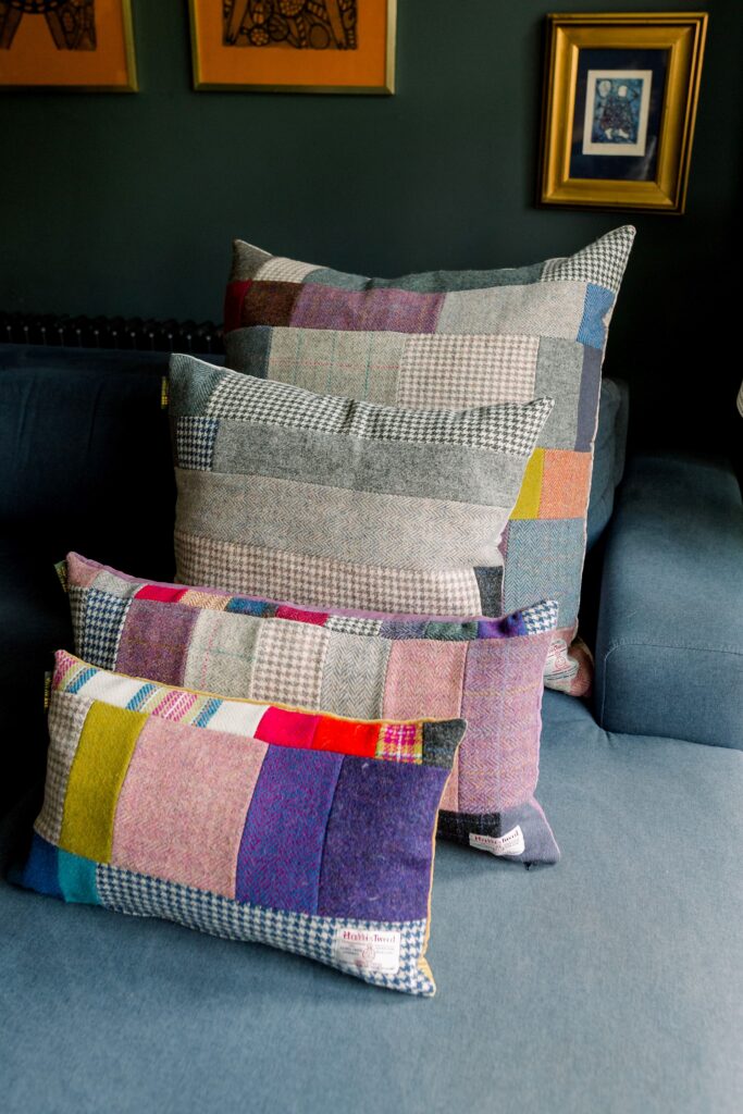 Harris Tweed Patchwork Cushions 100% GBMade & One of a Kind