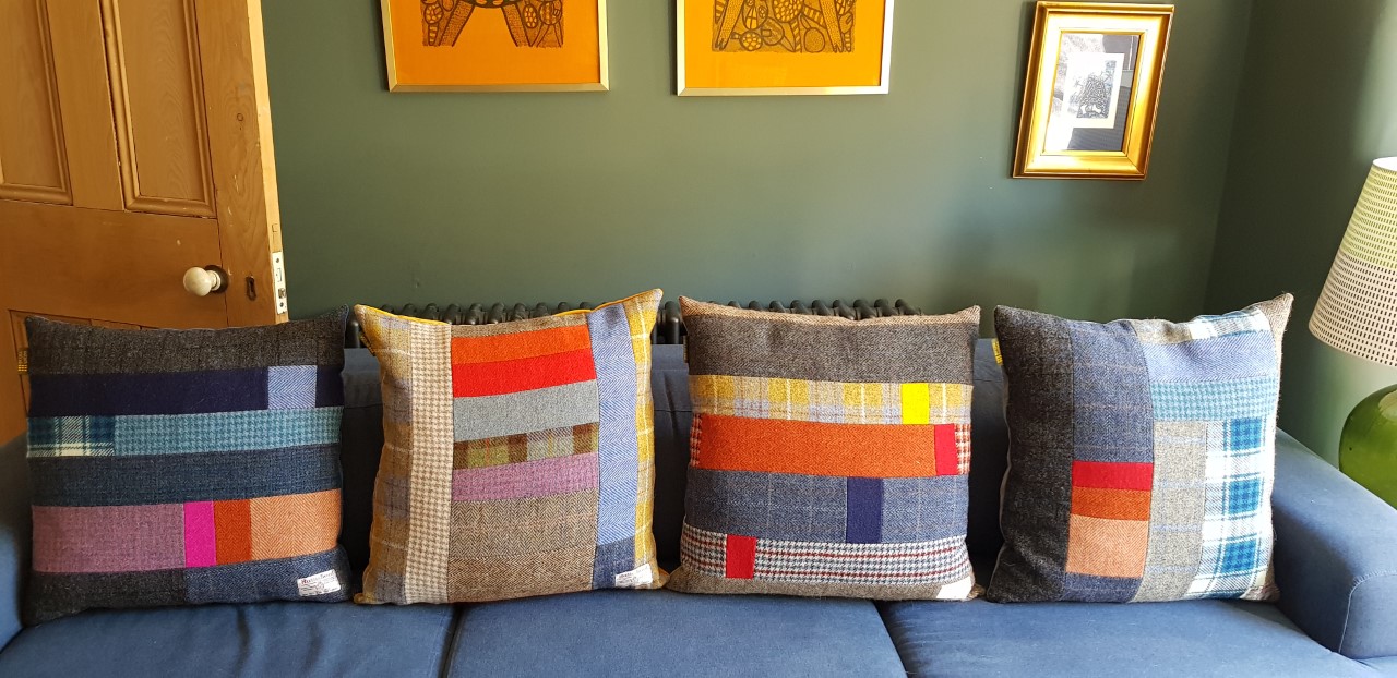Harris Tweed Patchwork Cushions - 100% British Made & One of a Kind
