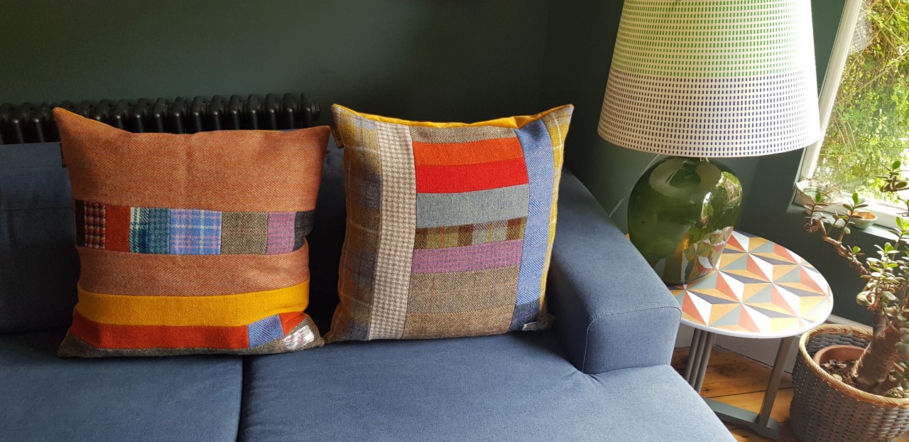 Harris Tweed Patchwork Cushions - 100% British Made & One of a Kind