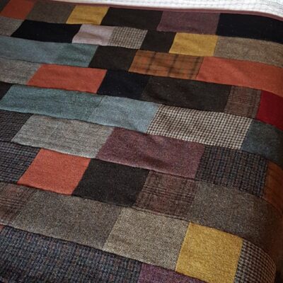 Unique Harris Tweed patchwork quilts stitched By Lisa Watson